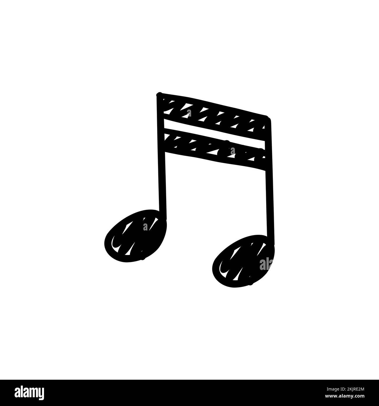 Hand drawn music notes. Doodle hand drawn sound notation. Vector ...