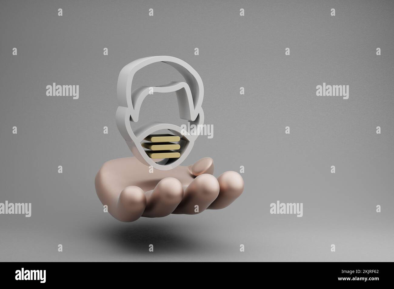 Beautiful abstract illustrations Golden Hand Holding mask symbol icon ...