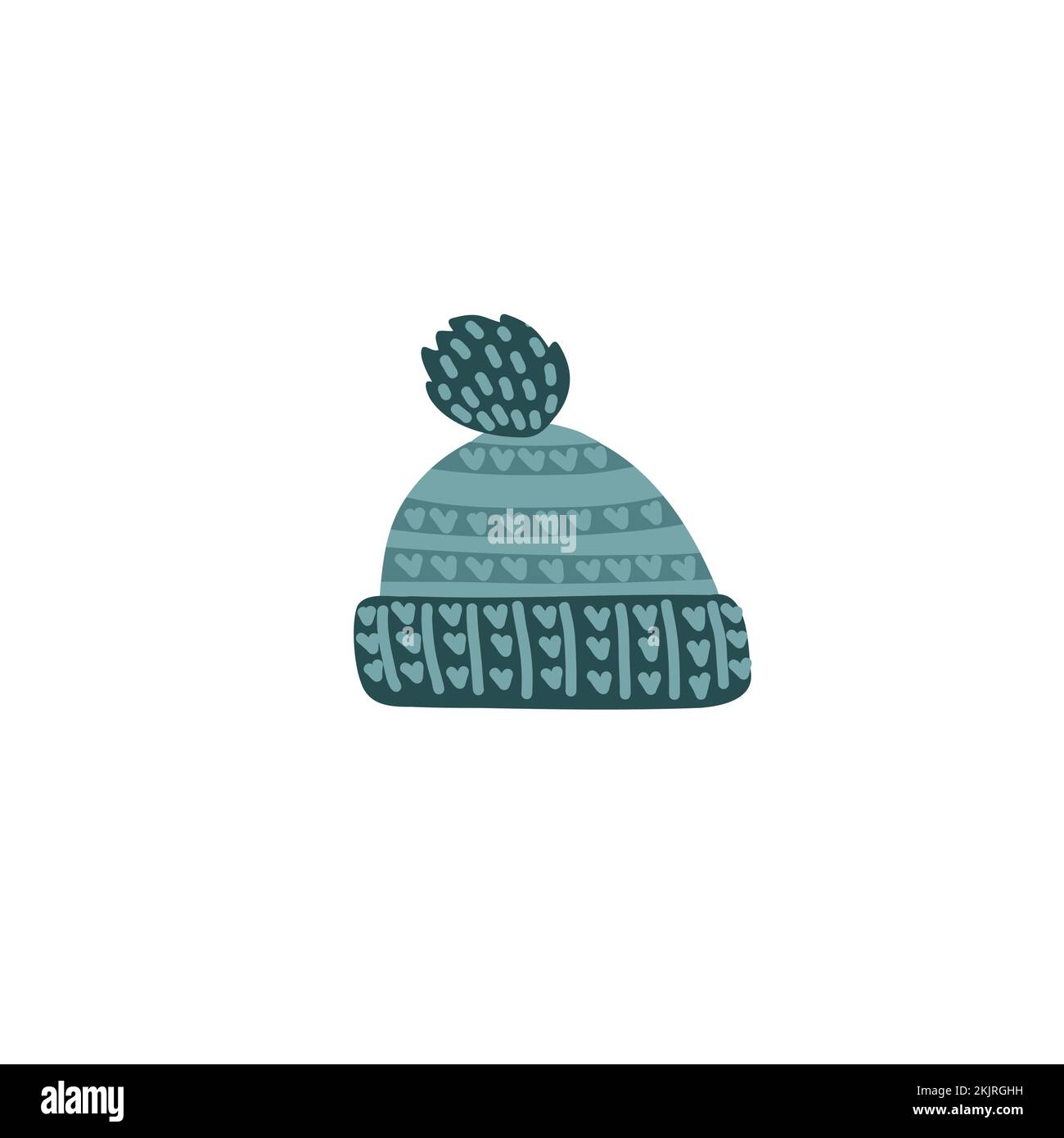 Winter kids hat. Warm childrens headdress. Head accessory worn for ...