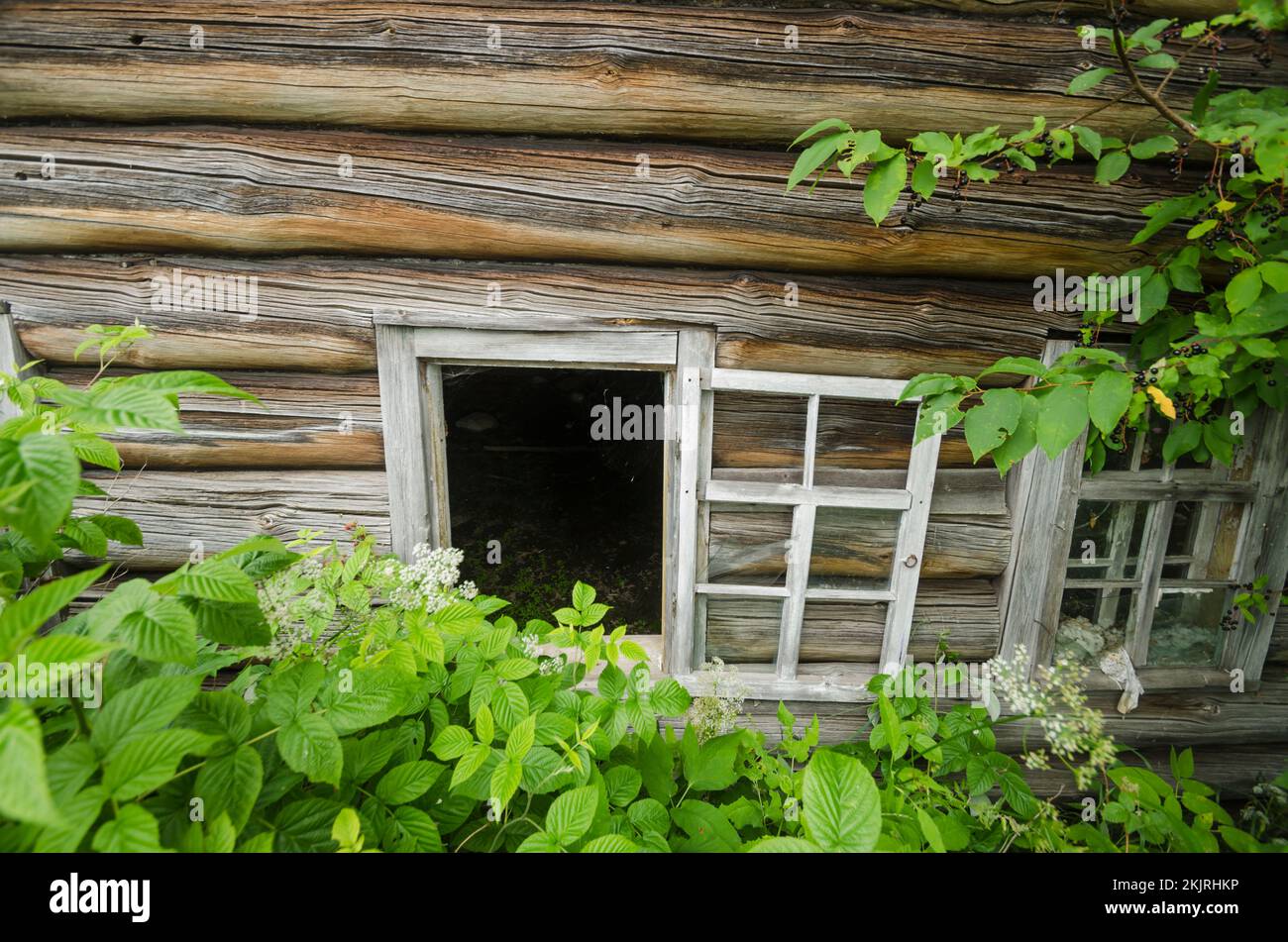 Broken window in an abandoned house Stock Photo - Alamy