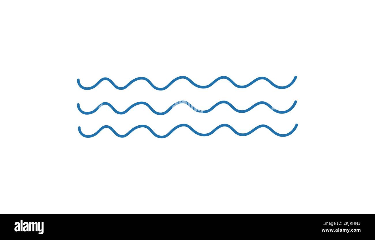 Sea wave. Doodle ocean curl waves. Vector marine outline sketch Stock ...