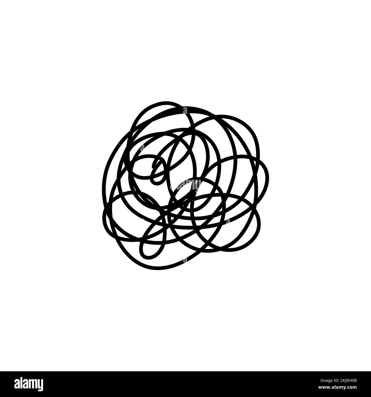 Complex line. Complicated way. Messy ball concept. Loading idea vector ...