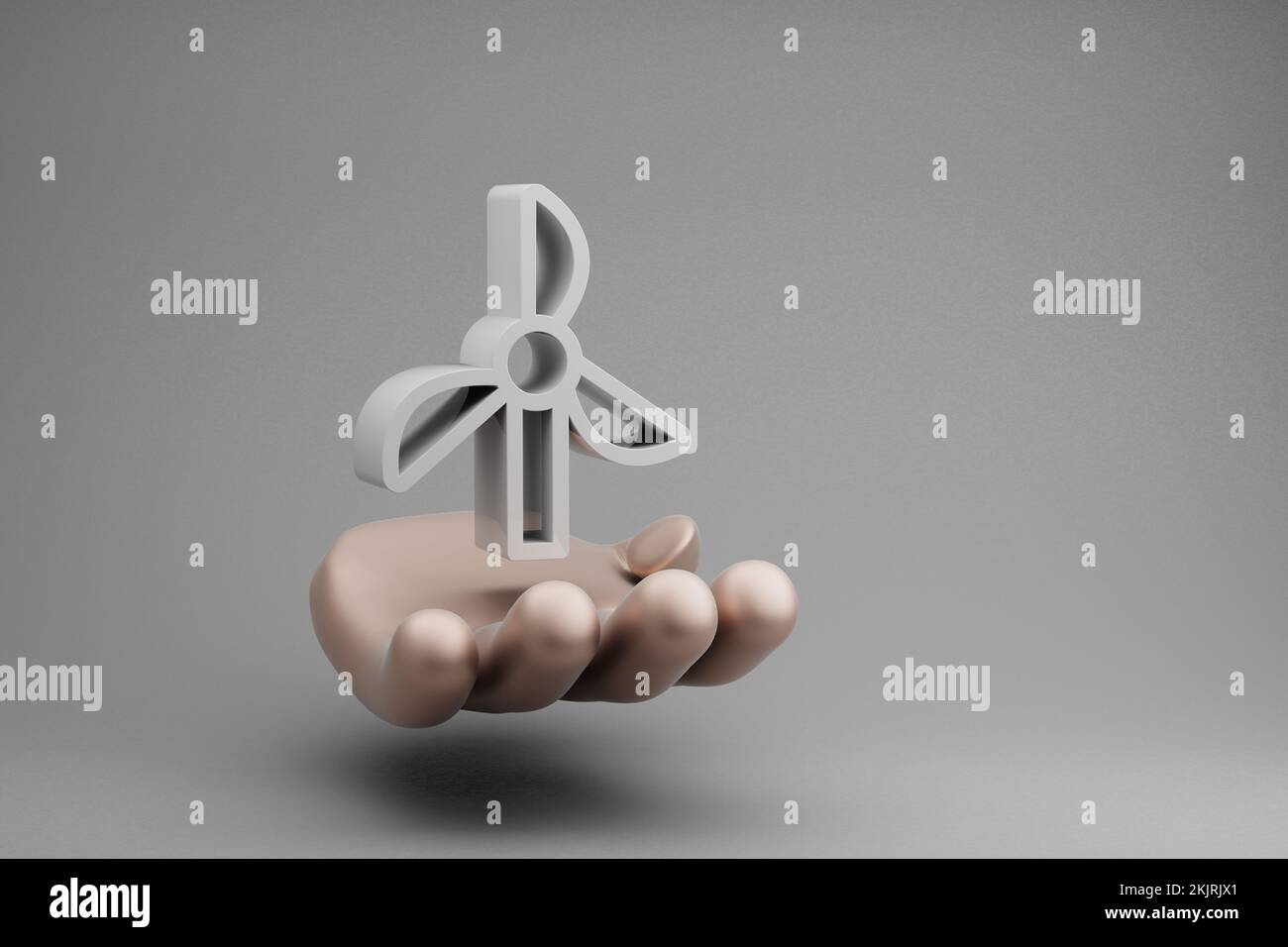 Beautiful abstract illustrations Golden Hand Holding wind energy ...