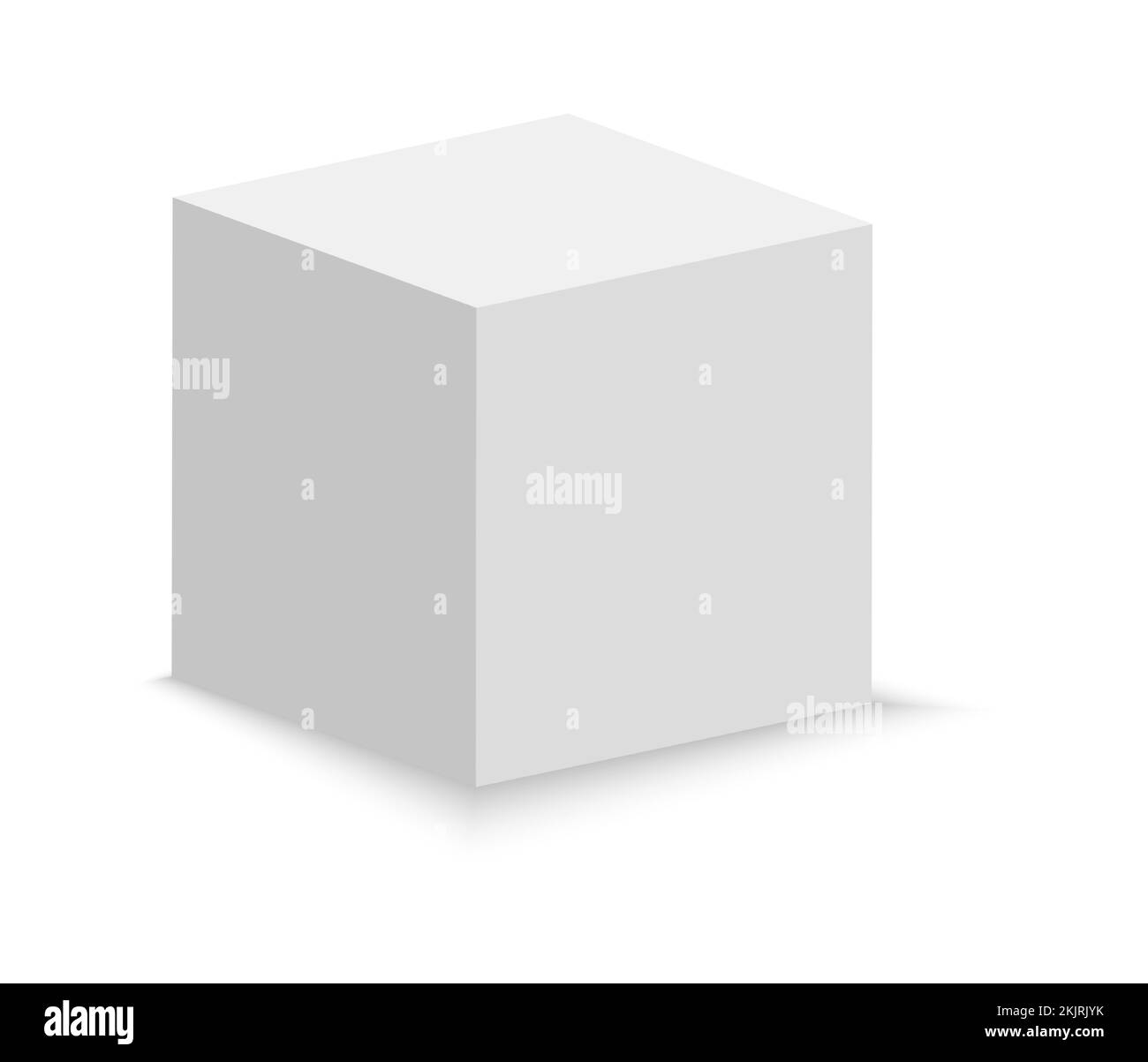 White cube. 3D abstract box with shadow. Geometric paper square empty ...