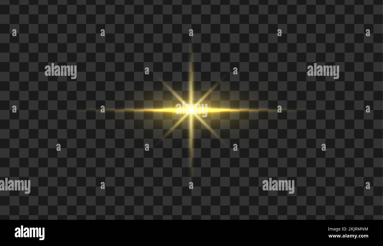 Golden glowing light. Gold glow flash with sparcle. Vector sunrise ...