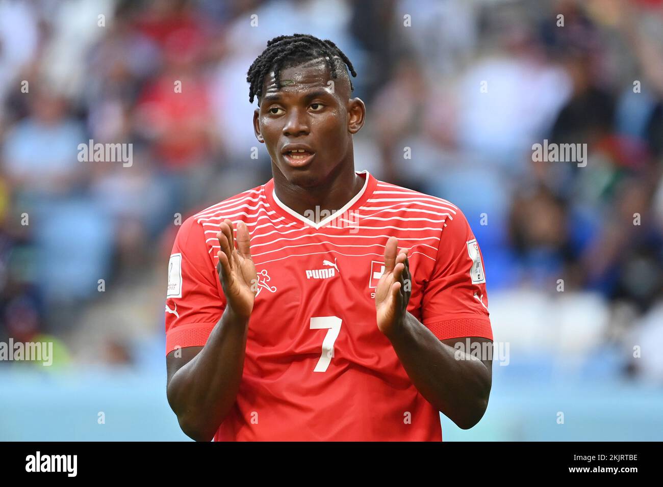 Qatar. 24th Nov, 2022. Breel EMBOLO (SUI), gesture, action, single ...