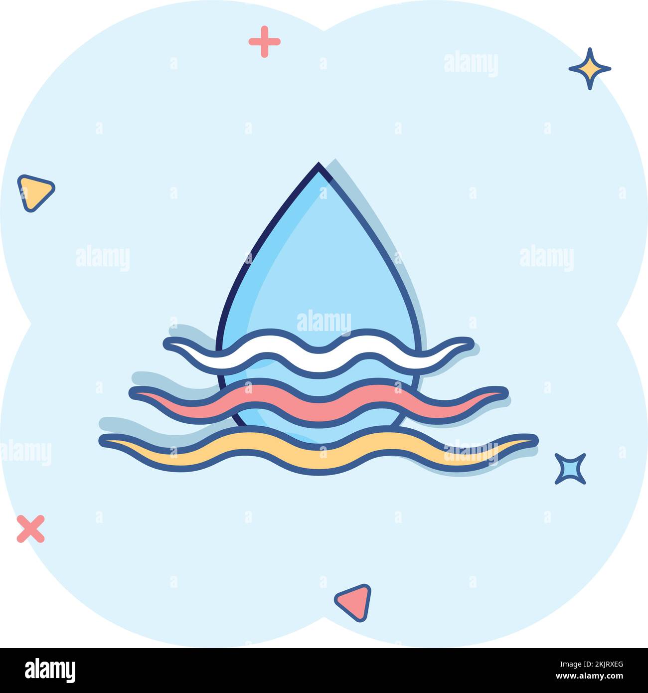 Water drop icon in comic style. Liquid cartoon vector illustration on ...