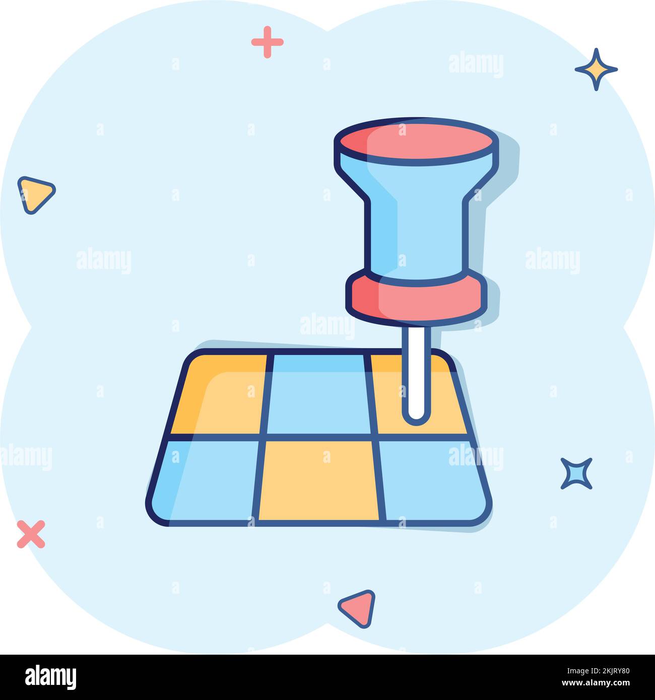 Map pin icon in comic style. gps navigation cartoon vector illustration ...