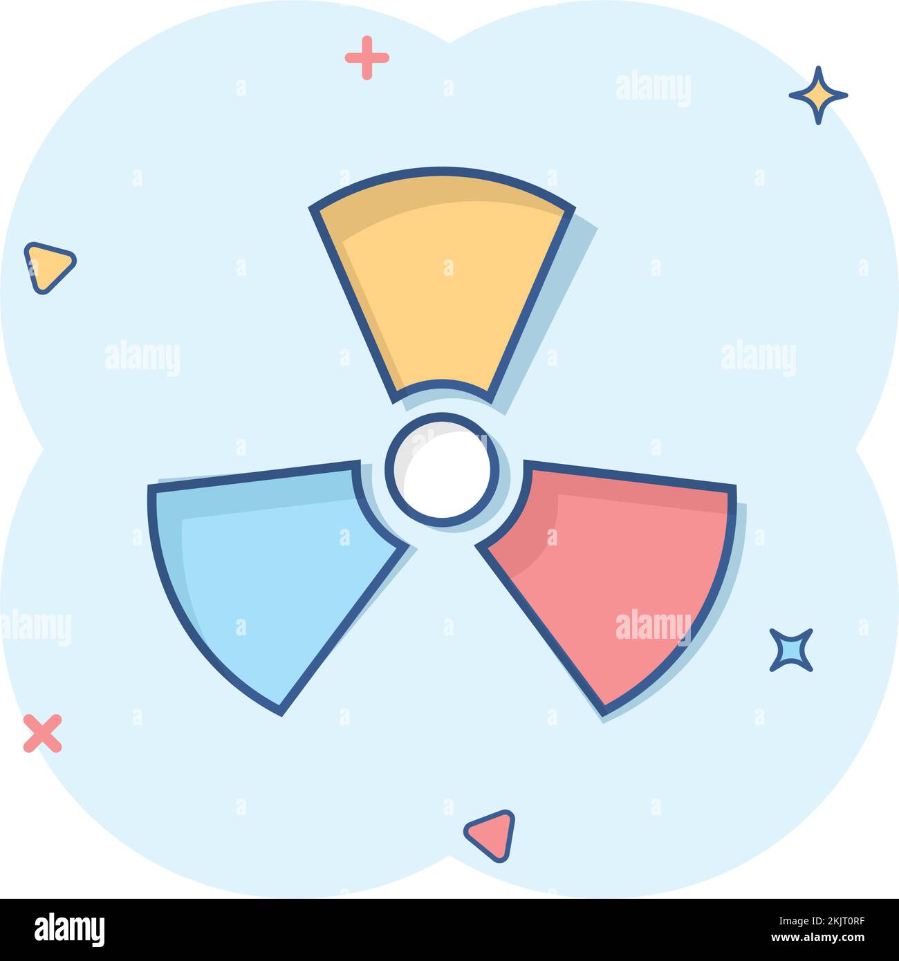 Nuclear radiation icon in comic style. Radioactivity cartoon vector ...