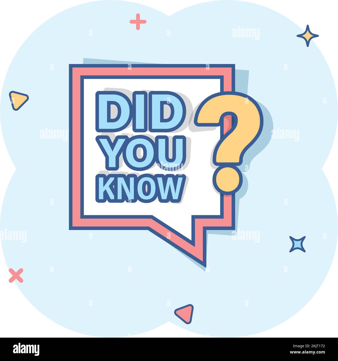 Did you know icon in comic style. Banner interesting facts cartoon ...