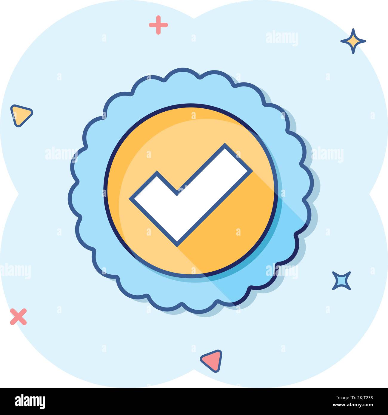 Winner icon in comic style. Rosette award cartoon vector illustration ...