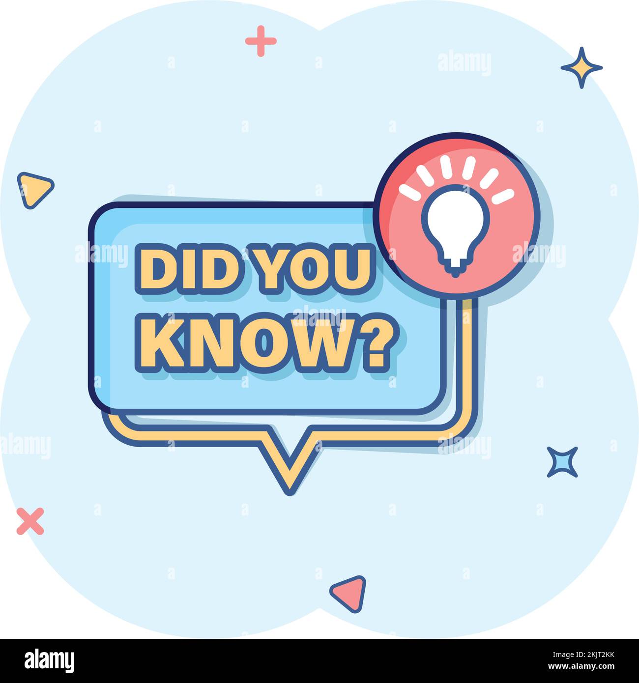 Did you know icon in comic style. Banner with frame and bulb cartoon ...