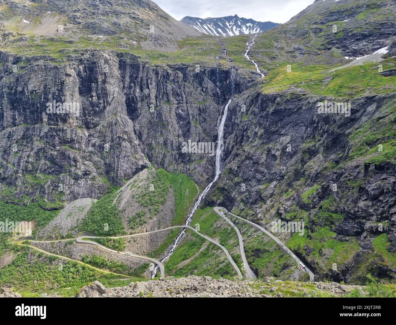 The rocky mountains covered with small waterfall, trollstigen, norway ...