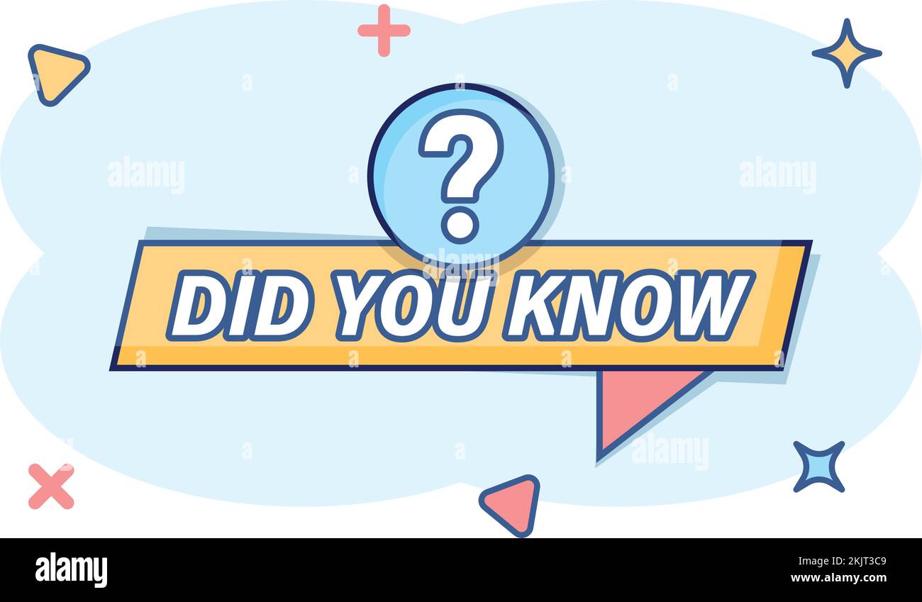 Did you know icon in comic style. Banner with frame and bulb cartoon ...