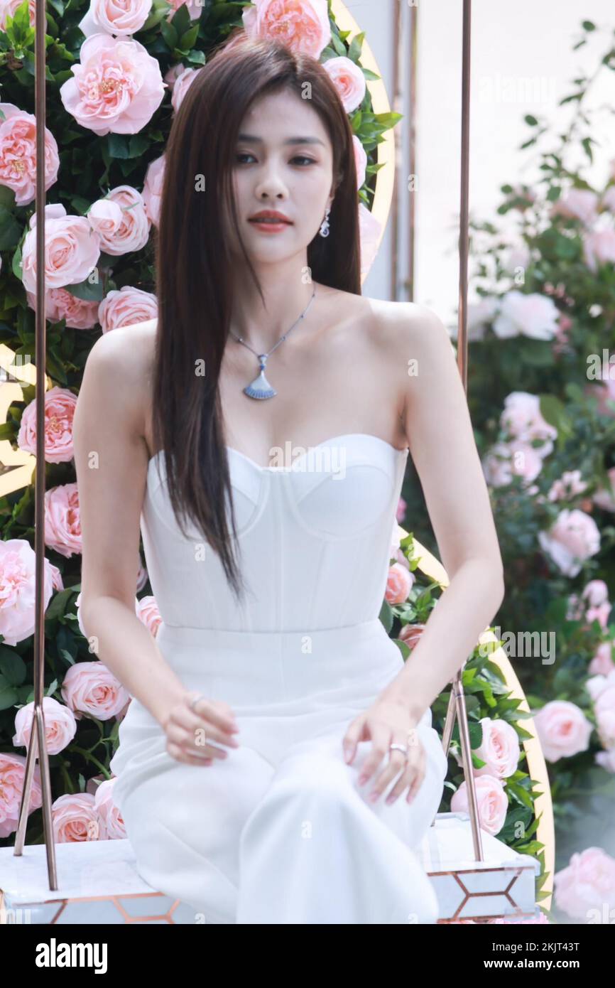 Chinese Actress, Model and Singer Bai Lu attended the BVLGARI activity ...