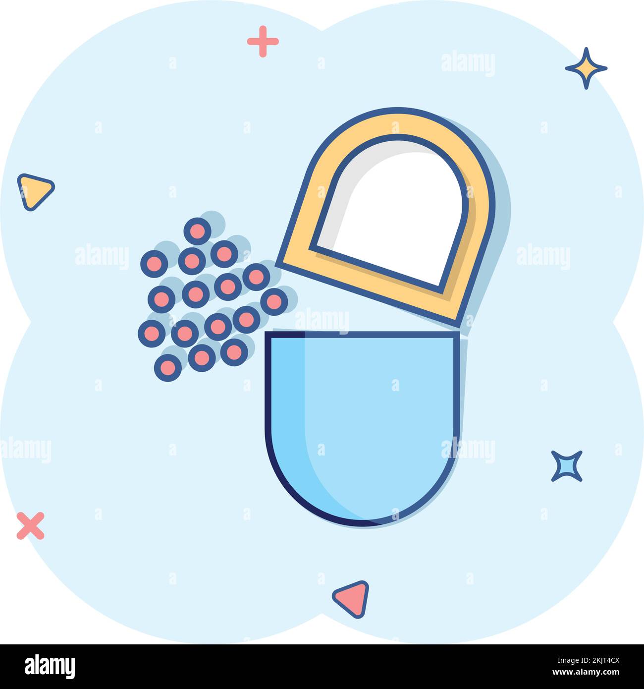 Vitamin pill note icon in comic style. Capsule cartoon vector ...