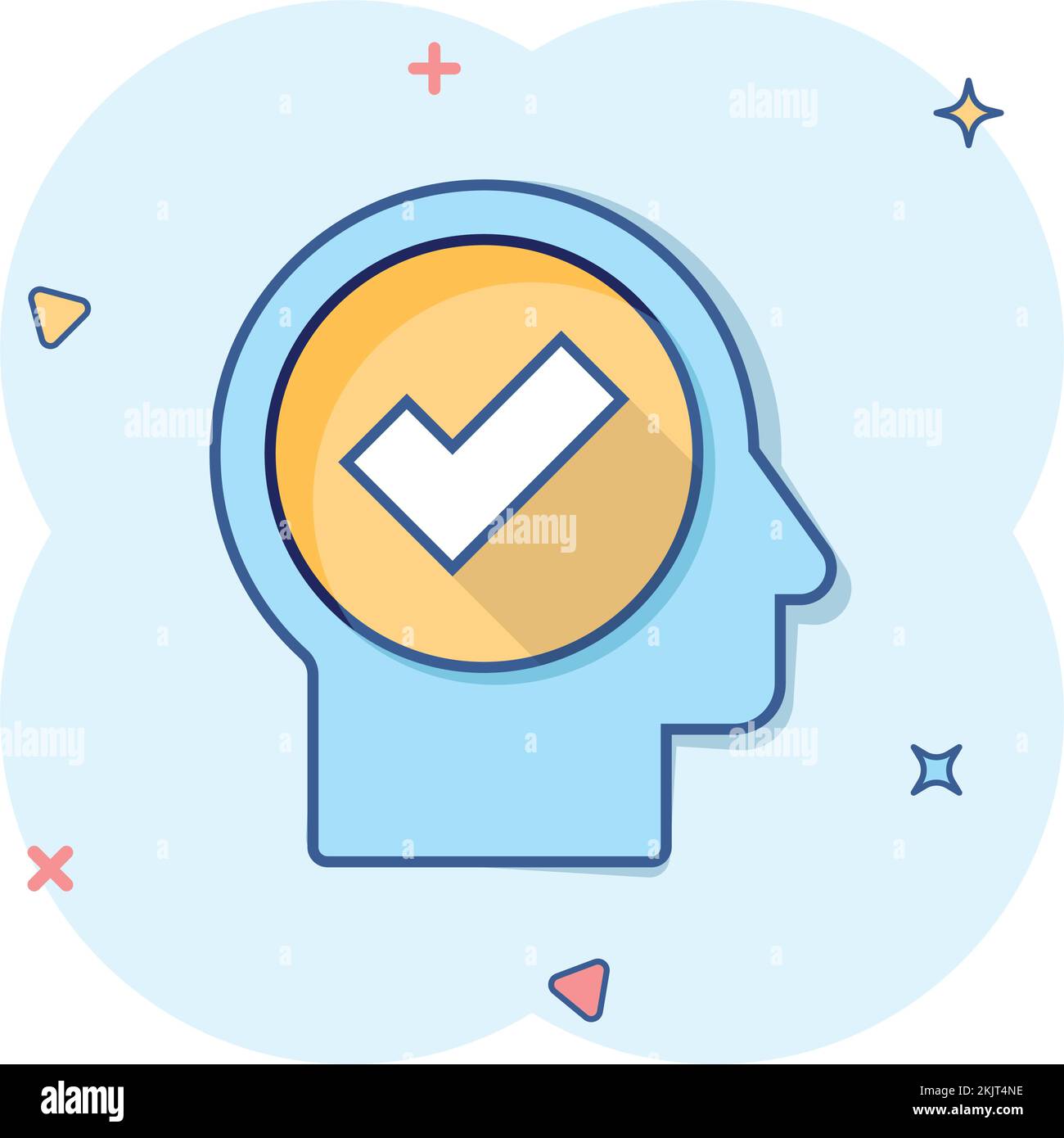 Organization management icon in comic style. People with check mark ...