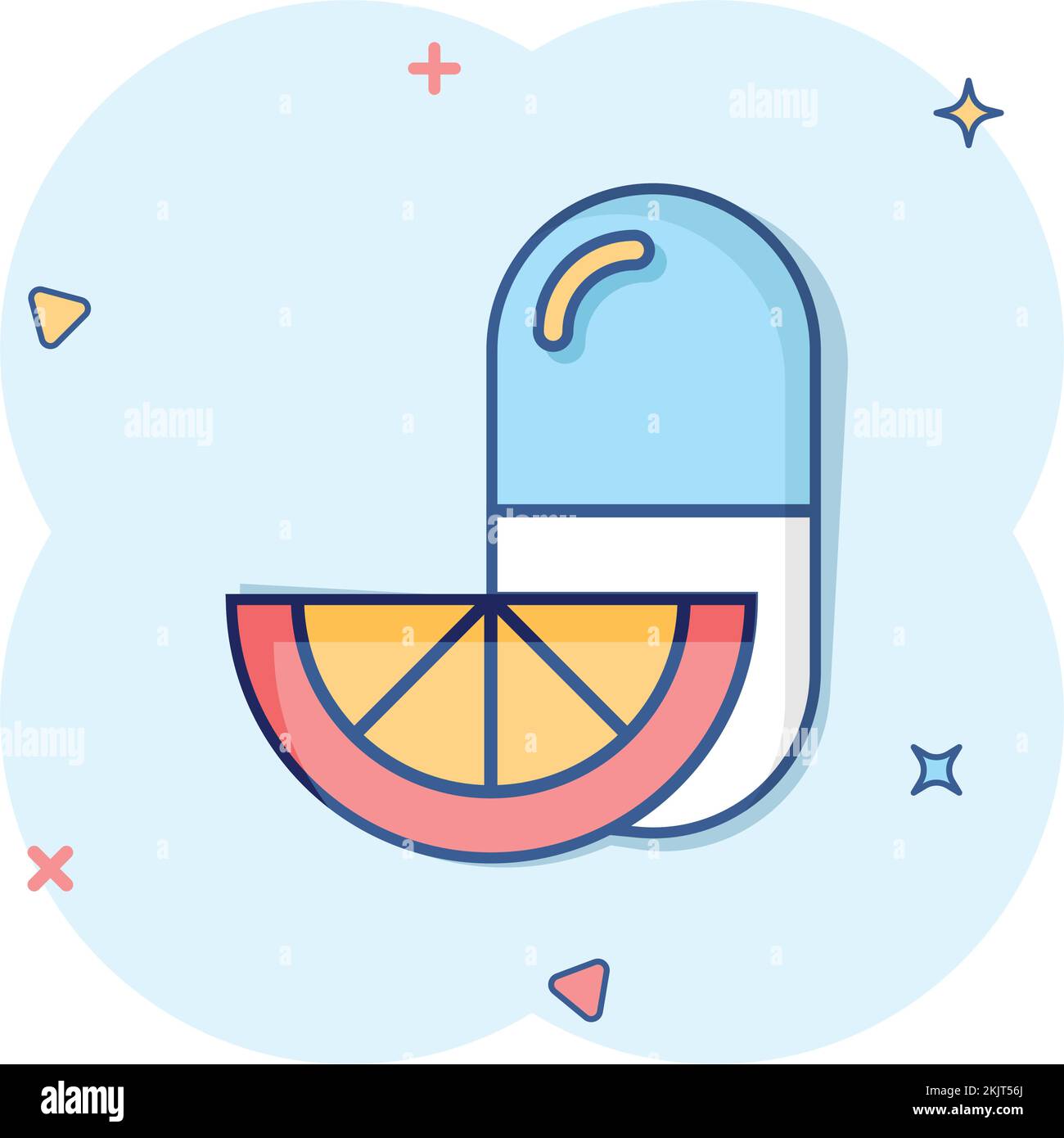 Vitamin pill note icon in comic style. Capsule cartoon vector ...