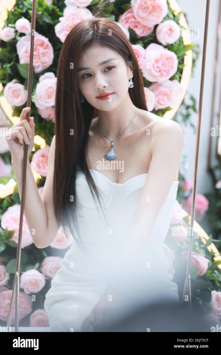 Chinese Actress, Model and Singer Bai Lu attended the BVLGARI activity ...