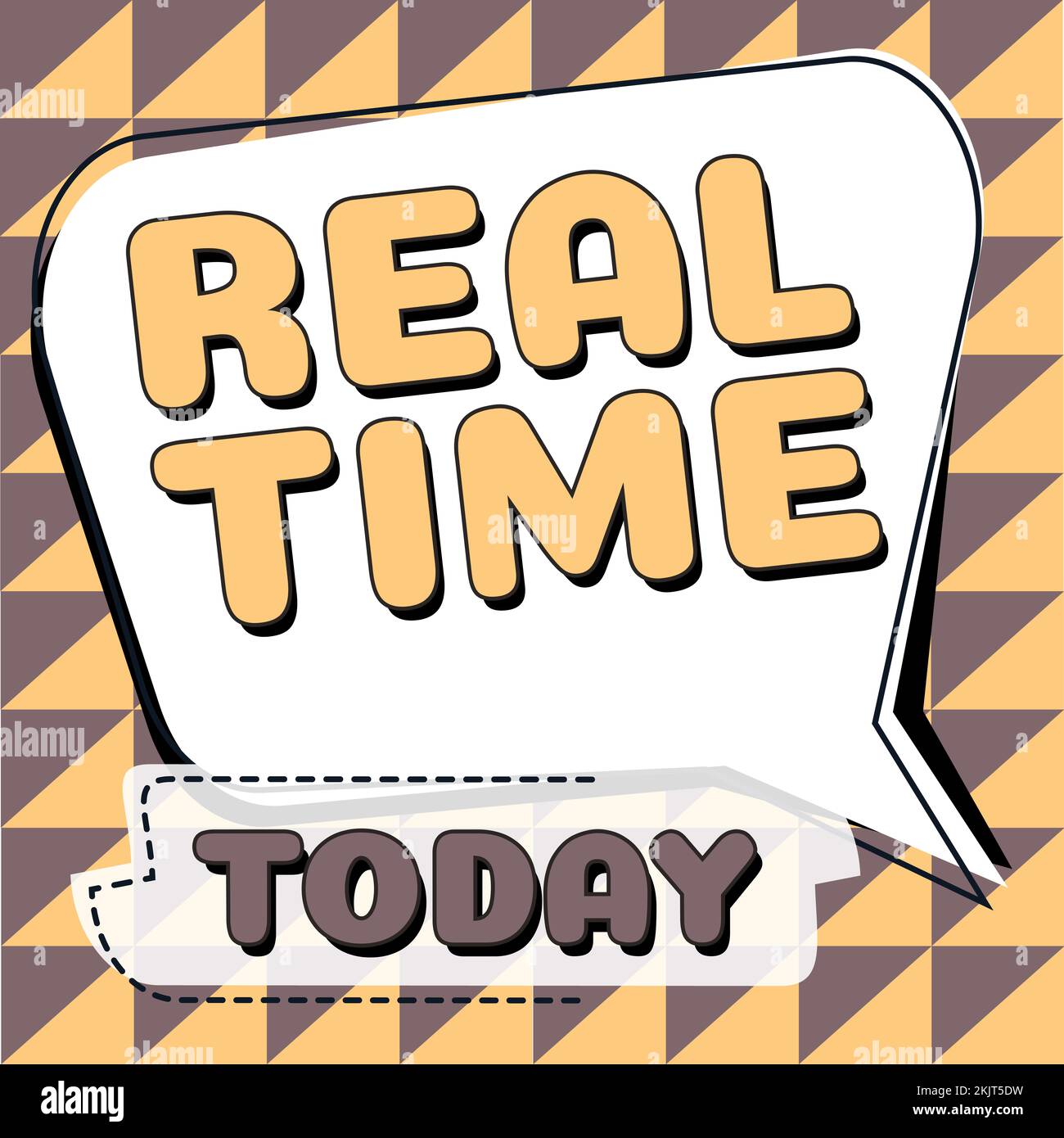 Text sign showing Real Time. Word Written on the actual time during ...