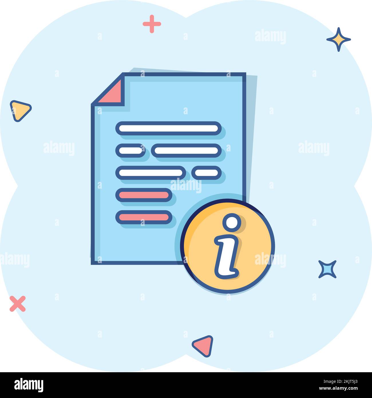 Instruction document icon in comic style. Manual cartoon vector ...