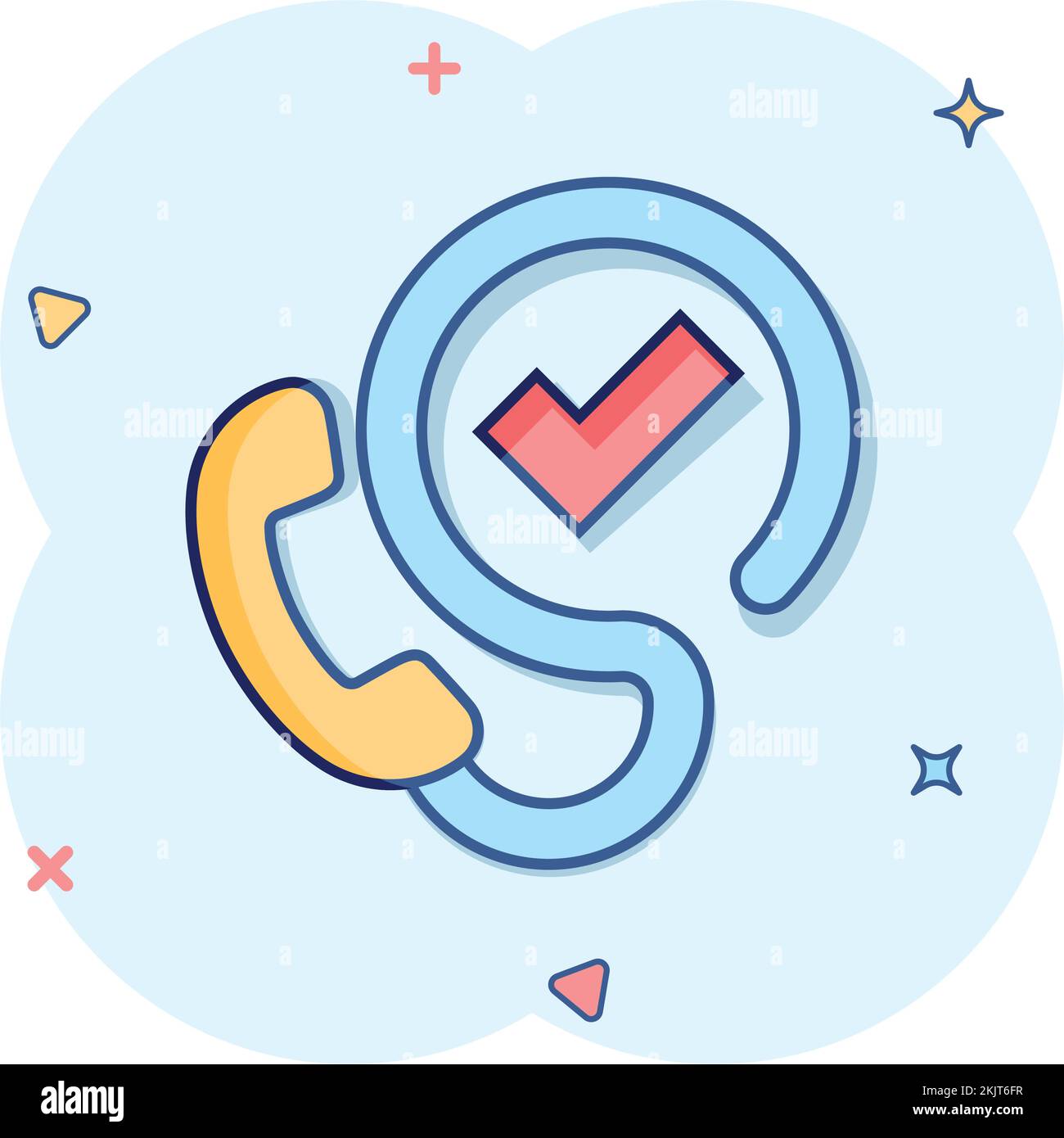 Phone check mark icon in comic style. Smartphone approval cartoon ...
