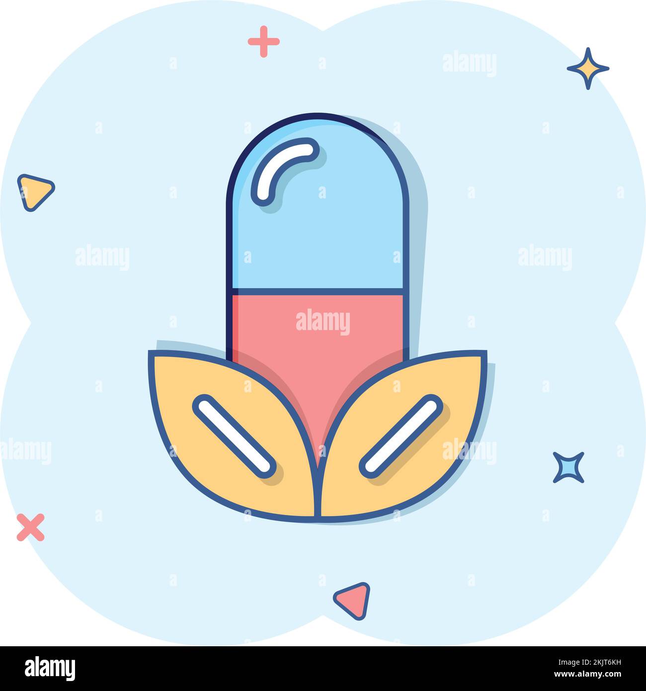 Vitamin pill note icon in comic style. Capsule cartoon vector ...