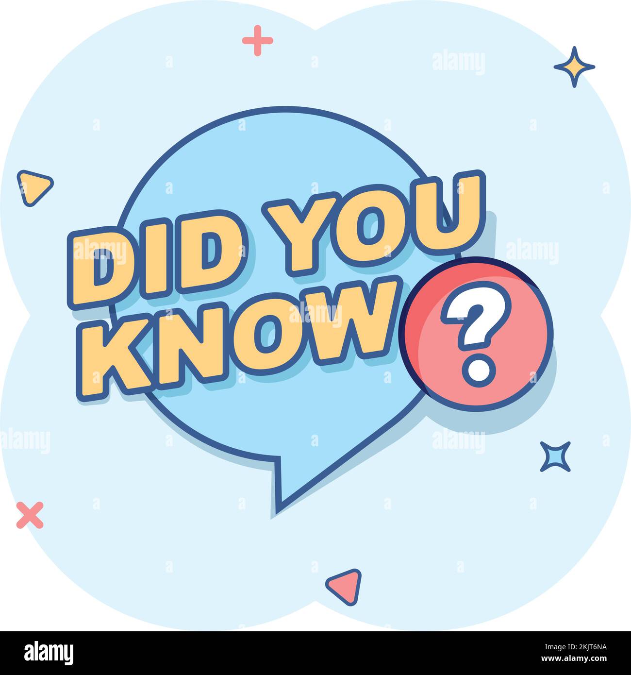 Did you know icon in comic style. Banner interesting facts cartoon ...