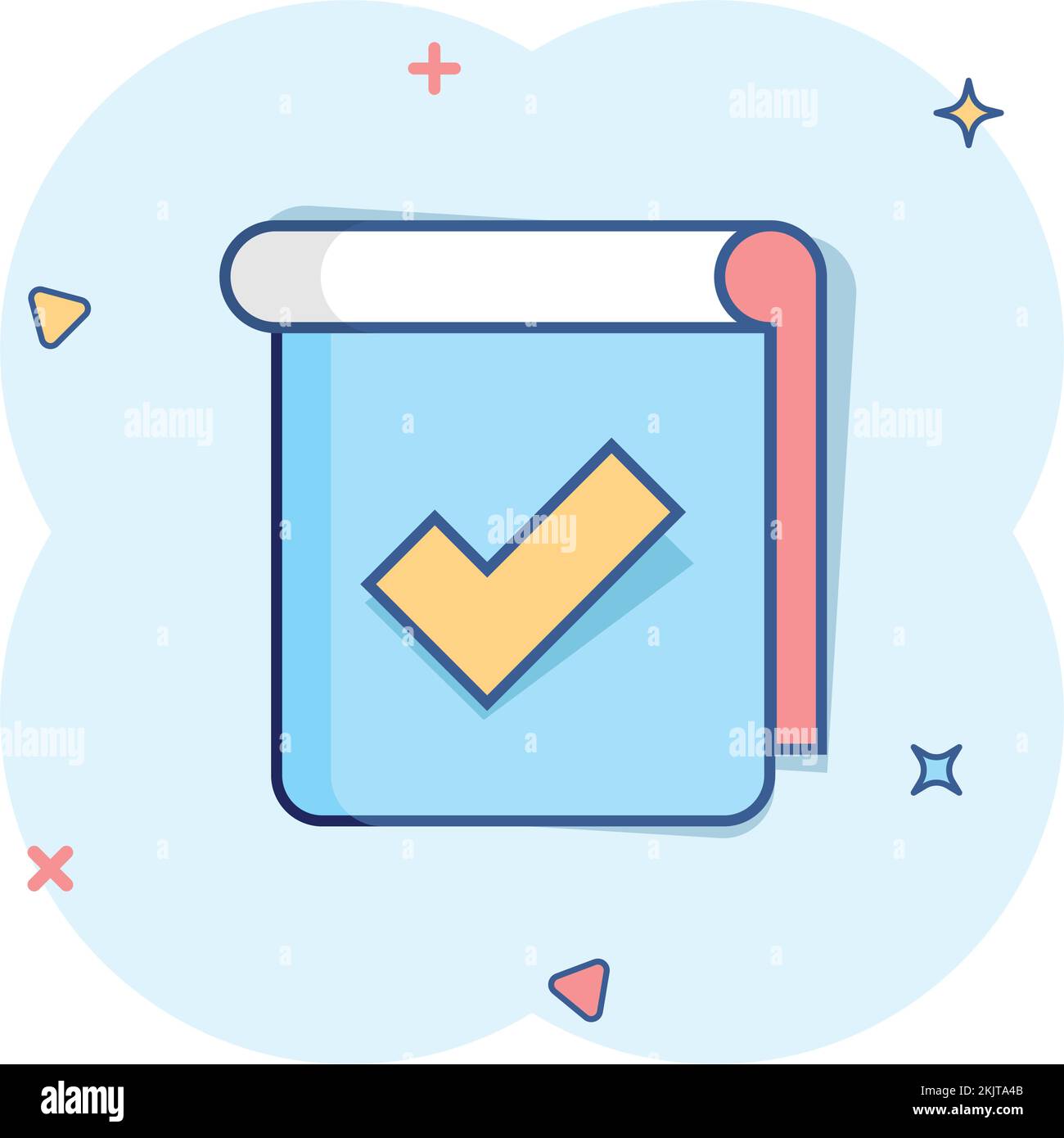 Document checklist icon in comic style. Report cartoon vector ...