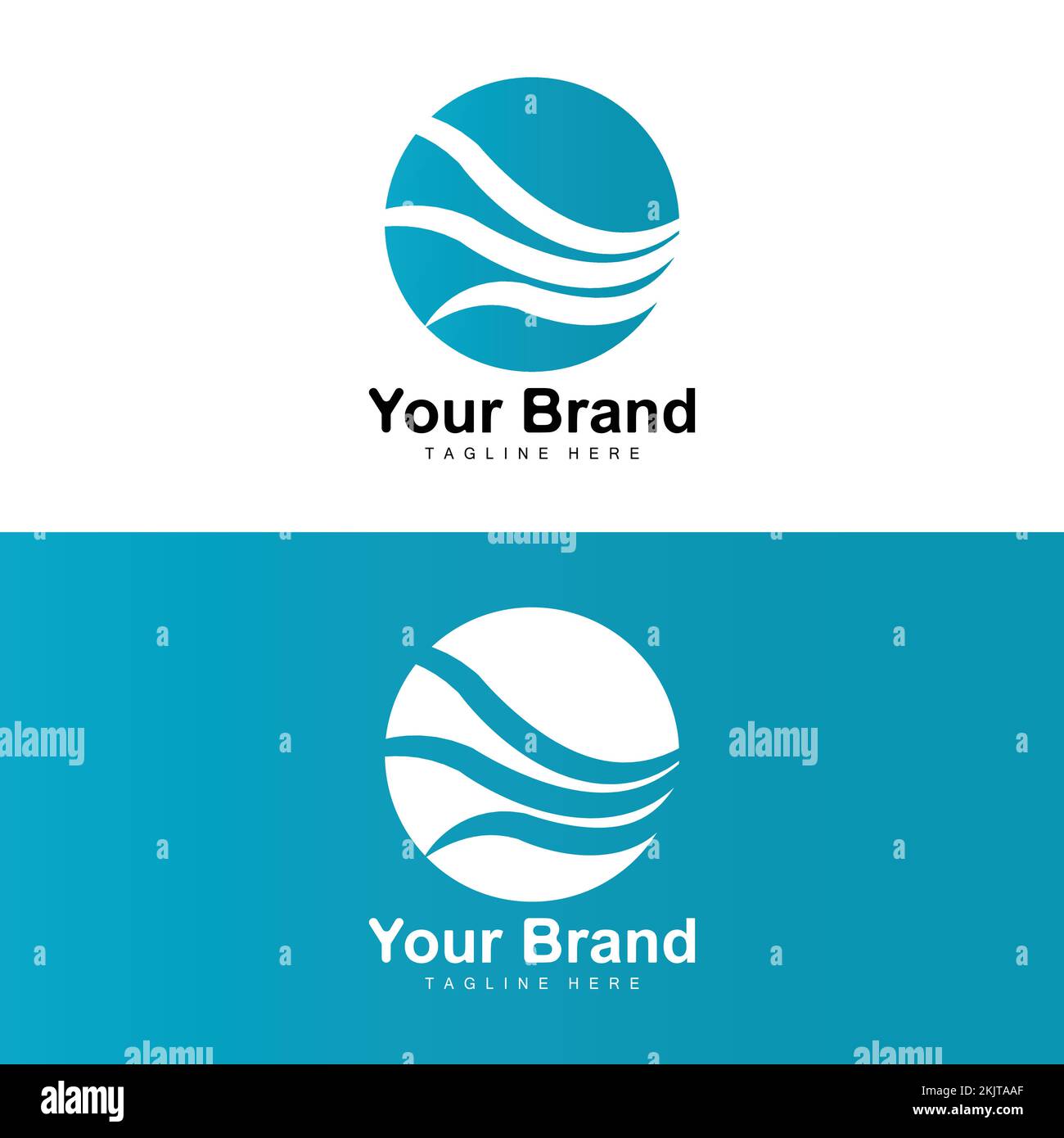 Ocean Wave Logo, Water Wave Design, Brand Design Vector Stock Vector ...