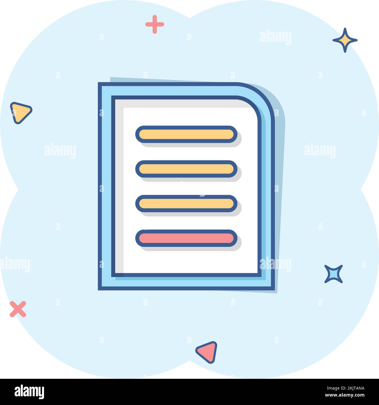 Contract document icon in comic style. Report folder stamp cartoon ...