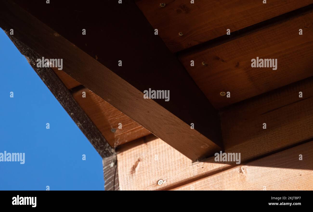 Abstract wooden architecture details, inner roof surface, background ...