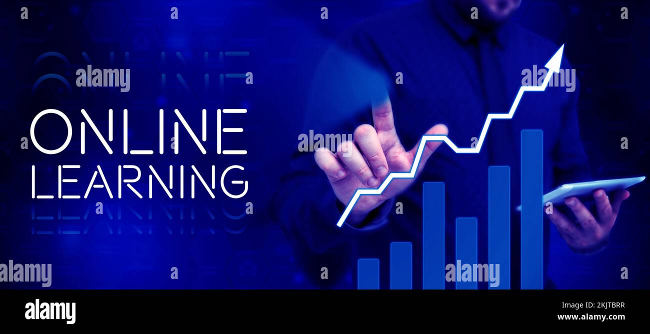 Sign displaying Online Learning. Business approach Larning with the ...