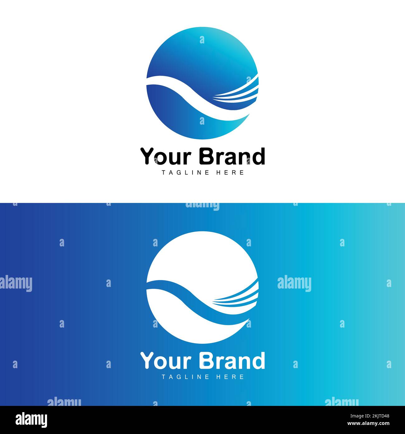 Ocean Wave Logo, Water Wave Design, Brand Design Vector Stock Vector ...