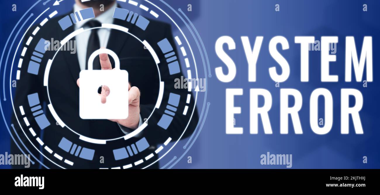 Conceptual caption System Error. Word for Technological failure ...