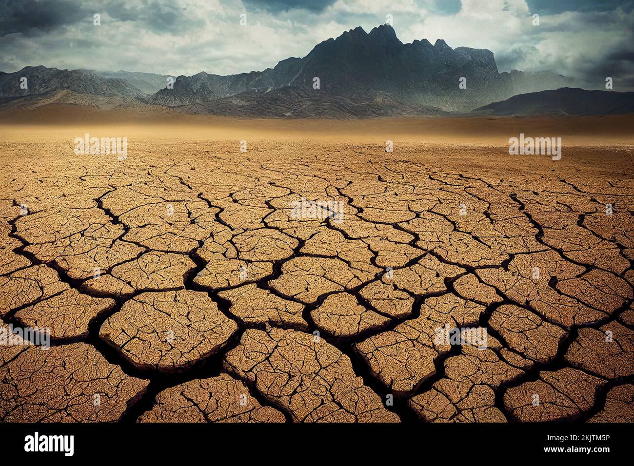 dry cracked earth in desert illustration Stock Photo - Alamy