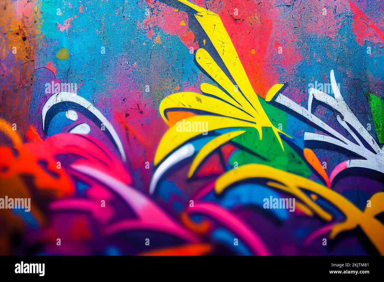 graffiti on wall illustation background Stock Photo - Alamy
