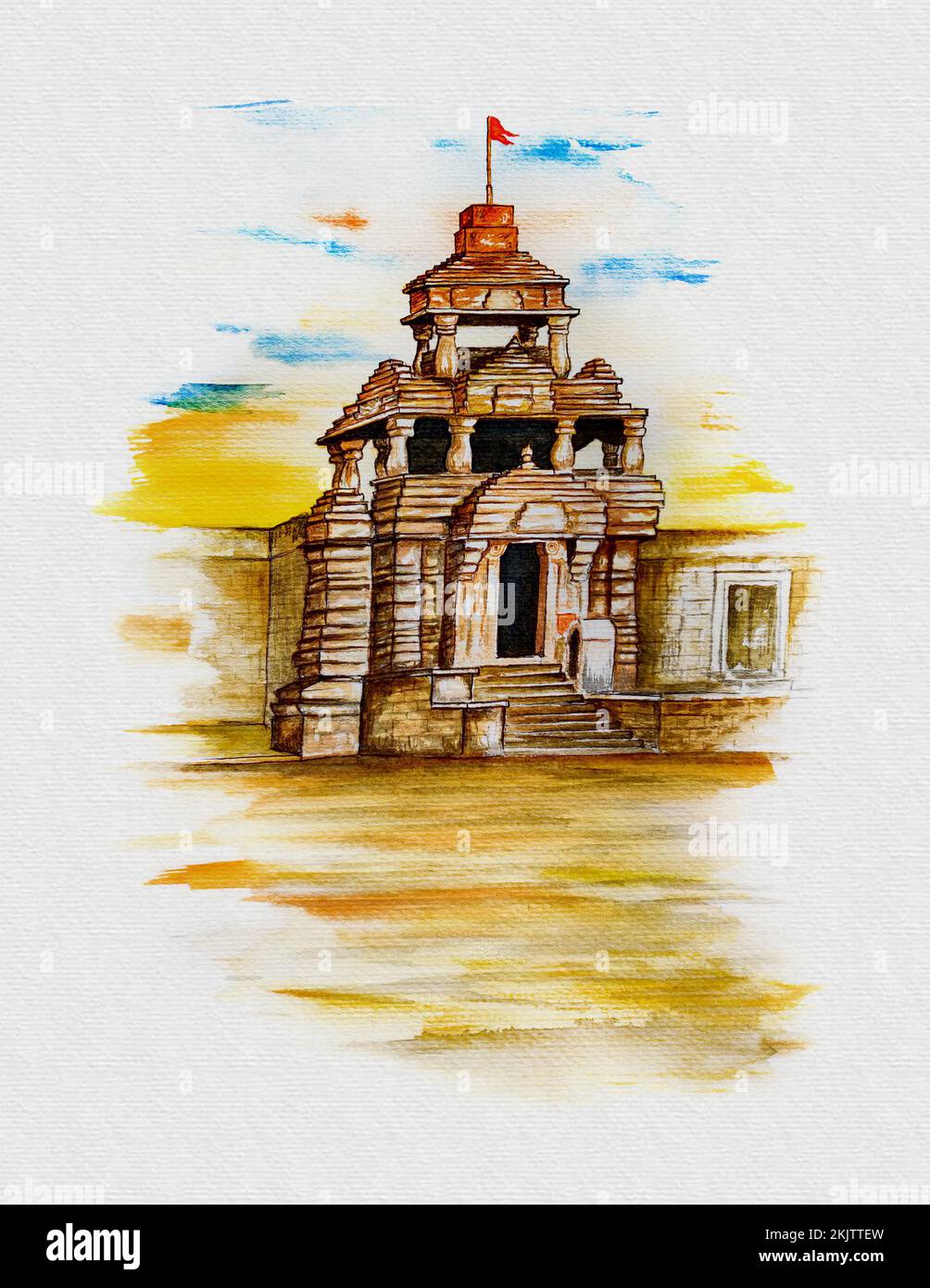 Painting of Ramtek Temples Stock Photo - Alamy