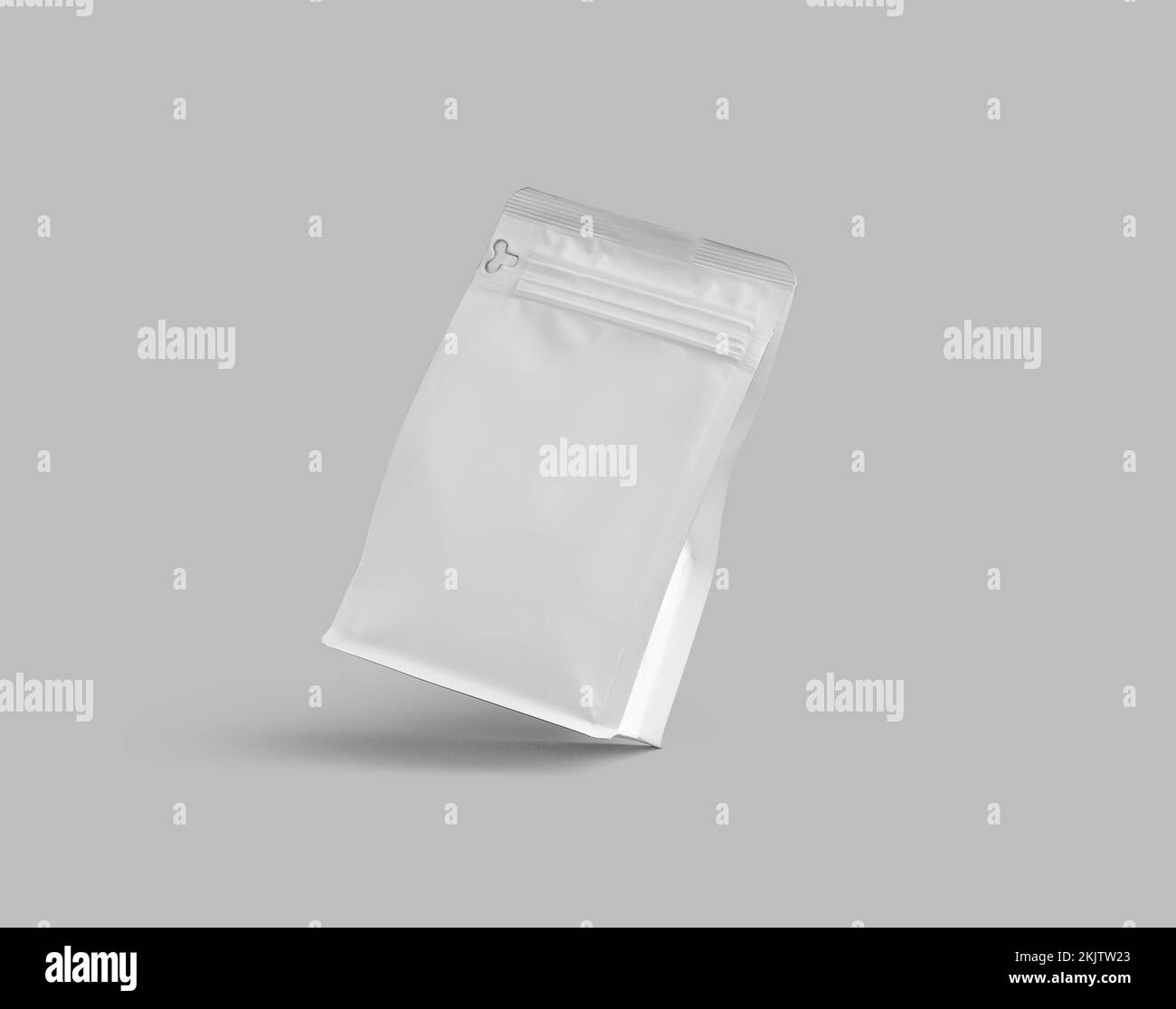 Template of a small white doy pack for coffee beans, presentation of ...