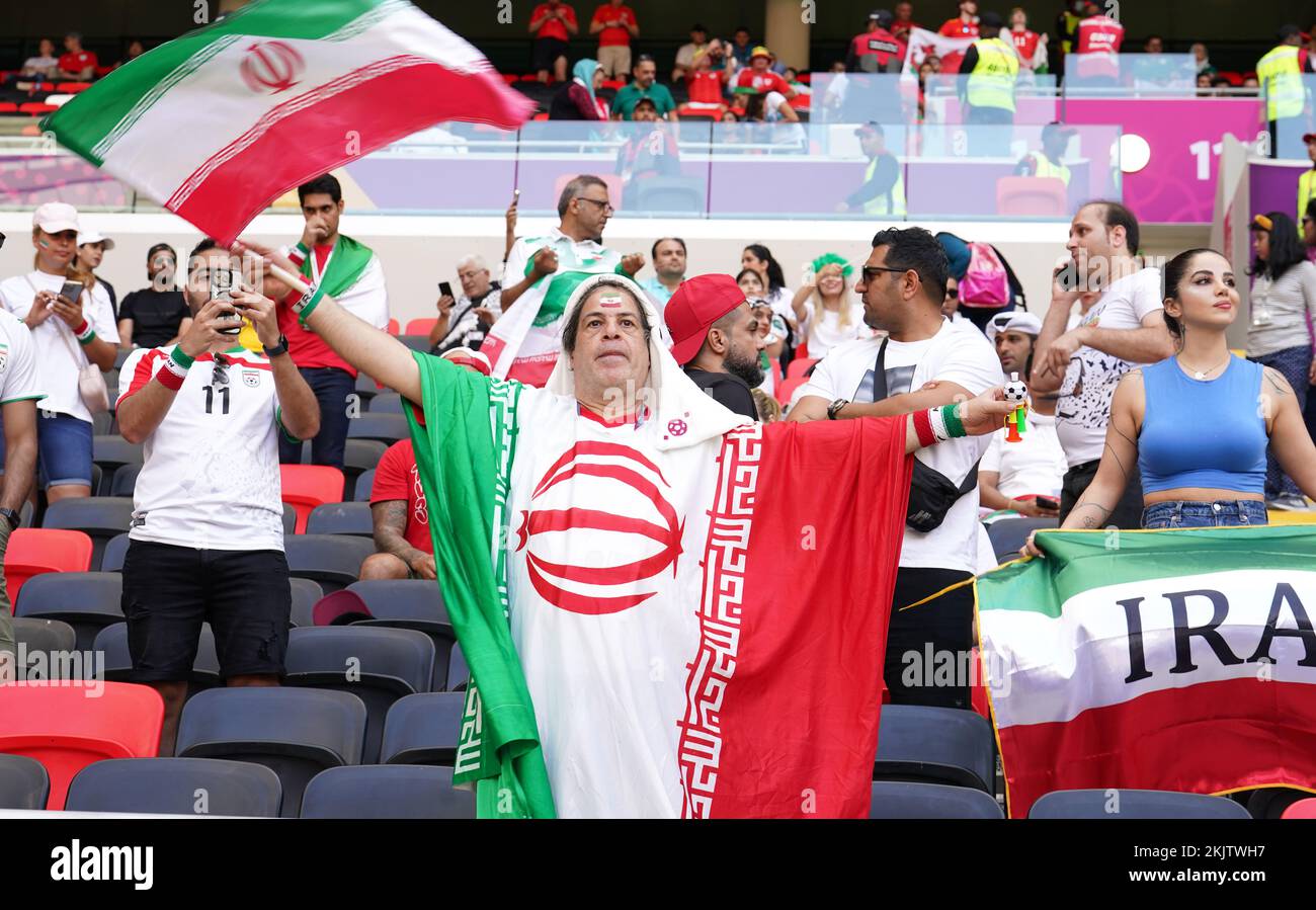 Iran fans in the stands prior to the FIFA World Cup Group B match at ...