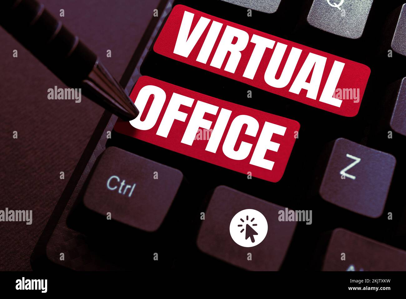Text sign showing Virtual Office. Conceptual photo Mobile work ...