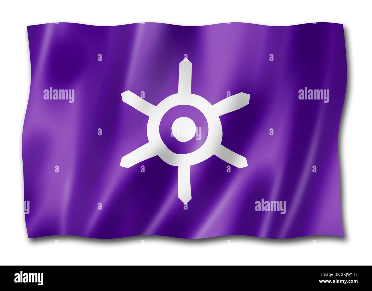 Tokyo city waving flag, Japan. 3D illustration Stock Photo - Alamy