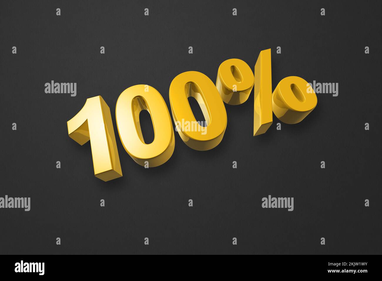 100% gold number. 3D illustration isolated on black Stock Photo - Alamy