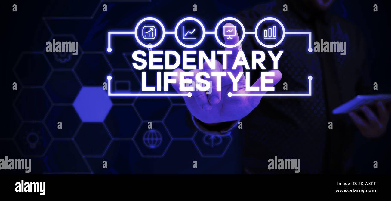Inspiration showing sign Sedentary Lifestyle. Business overview ways ...