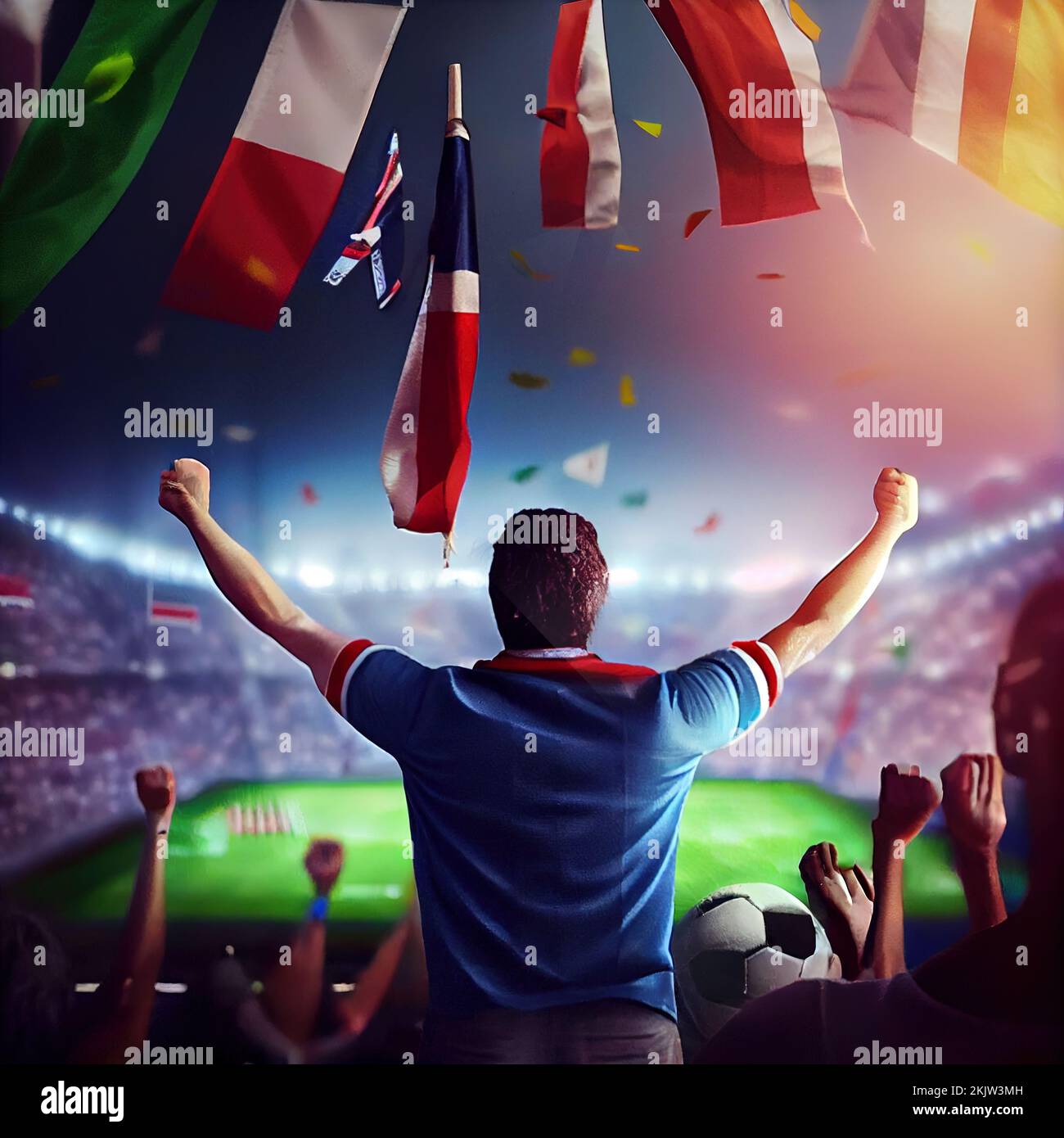 Football stadium with football fans Stock Photo - Alamy