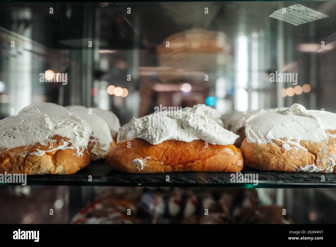 Delicious creamy typical pastry from Rome called Maritozzo Stock Photo ...