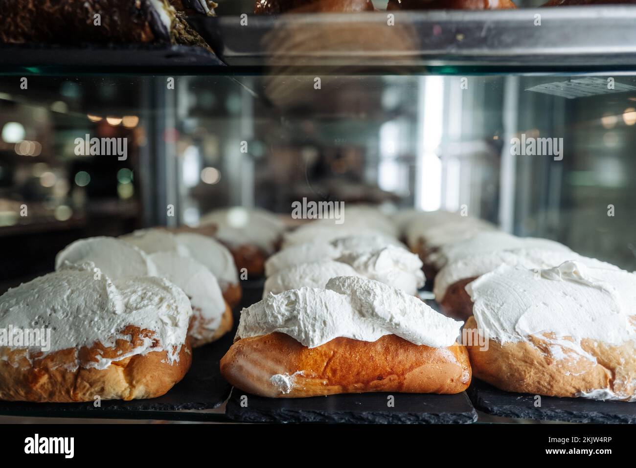 Delicious creamy typical pastry from Rome called Maritozzo Stock Photo ...