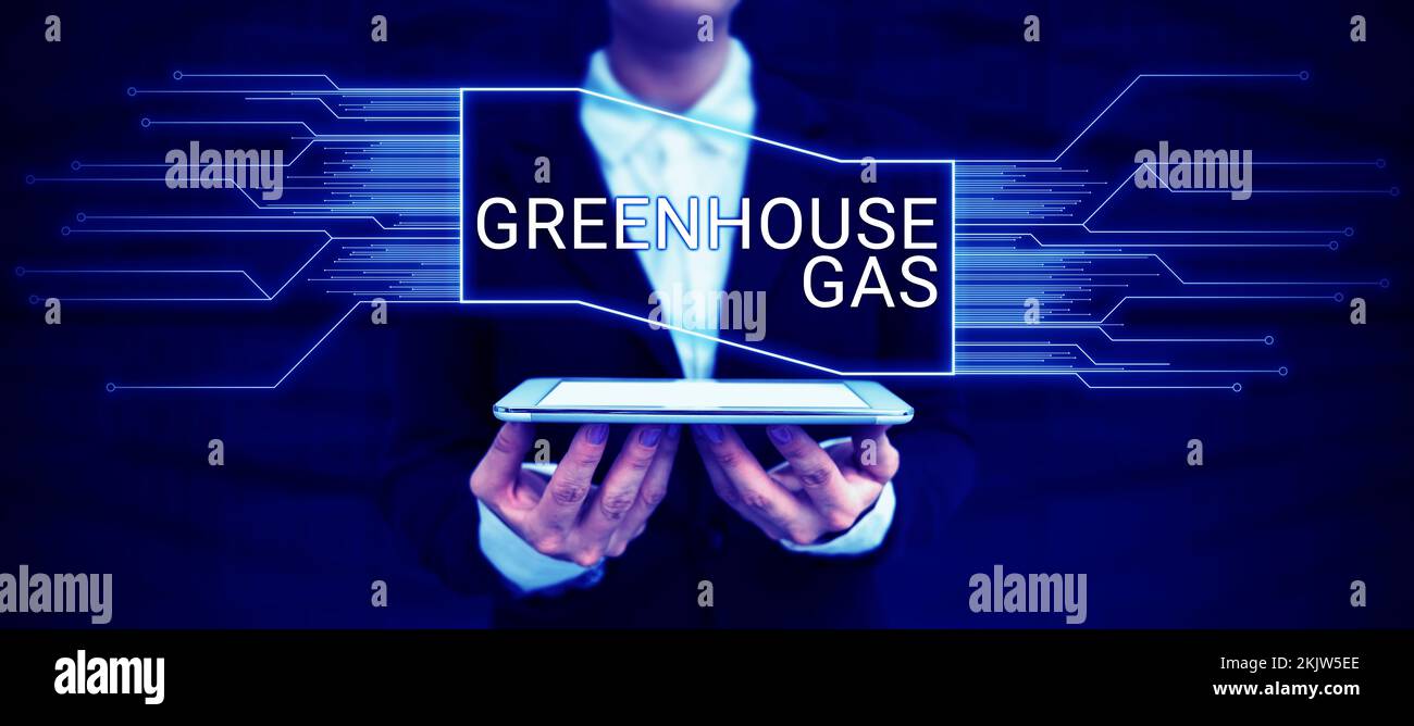 Text showing inspiration Greenhouse Gas. Internet Concept carbon ...