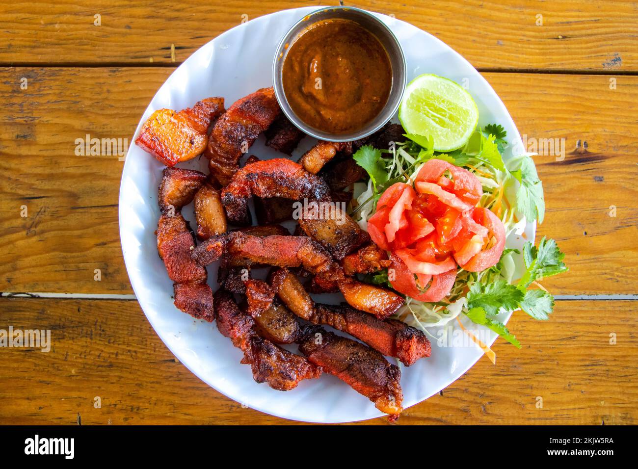Pork Fry Grilled Spicy Nepali Snack Food Chicken Fry Stock Photo - Alamy