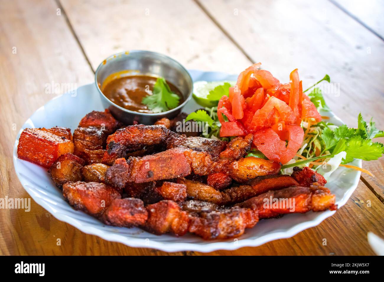 Pork Fry Grilled Spicy Nepali Snack Food Chicken Fry Stock Photo - Alamy